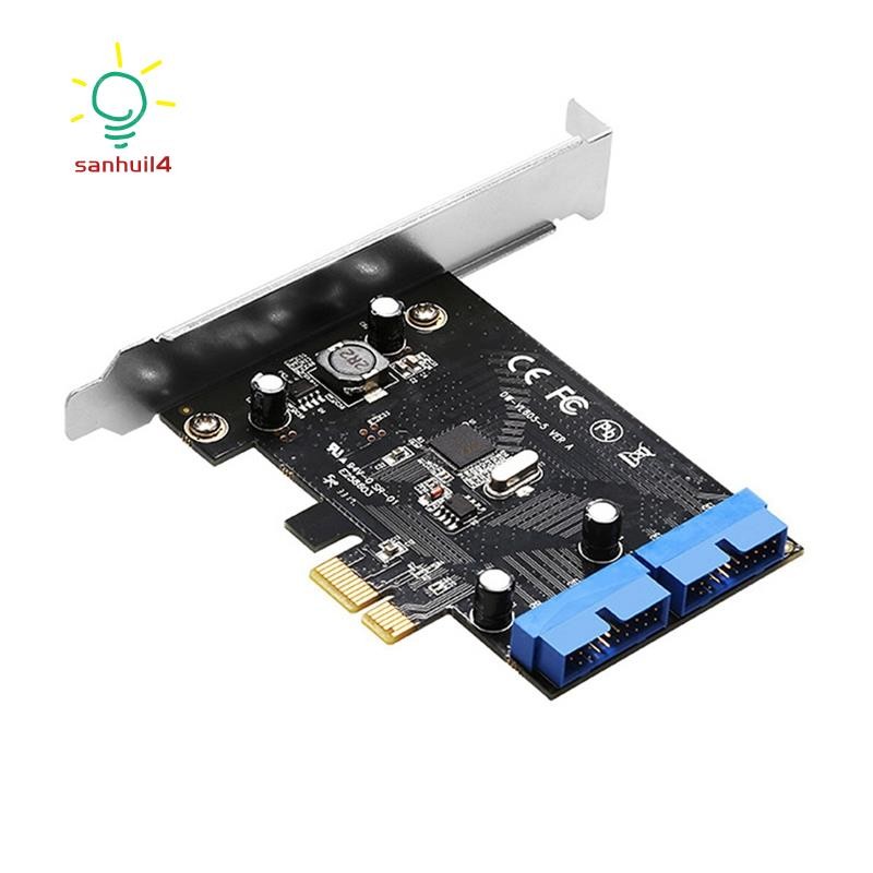 PCI Express USB 3.0 19 Pin Expansion Card PCIE 1X to 2 Ports USB 3 19 ...