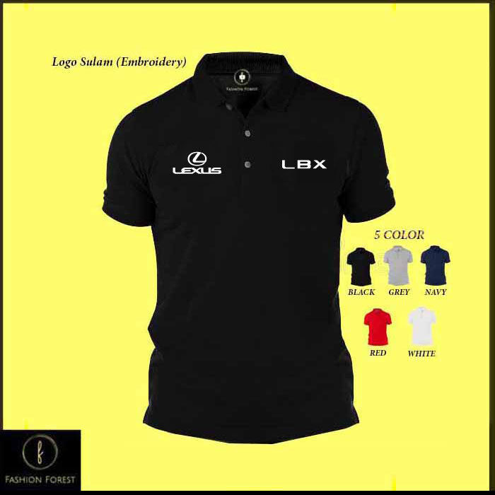 Baju Logo Sulam Embroidery Polo Classic T Shirt logo LEXUS LBX Hybrid ...