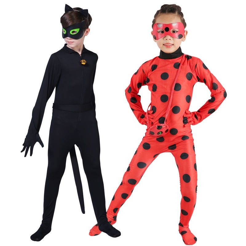 现货 Ladybug Reddy Girl Costume Adult Child Ladybug Girl jumpsuit tights ...