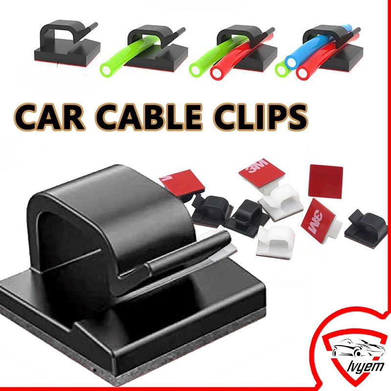 Car Cable Clips Adhesive Cable Organizer Cord Holder Wire Clip Wire ...