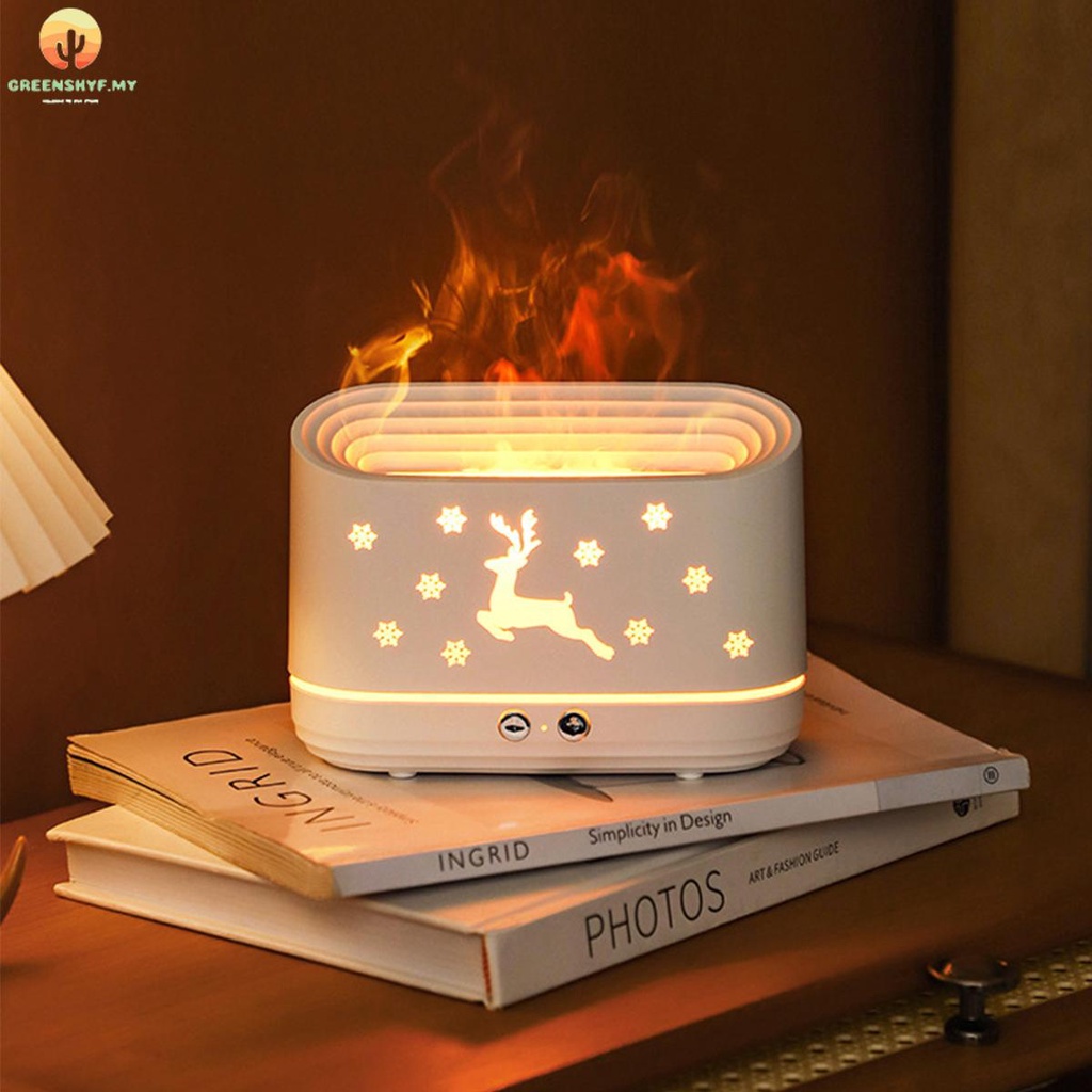 Flame Essential Oil Diffuser 300ml Aroma Diffusers Humidifier with 2 ...