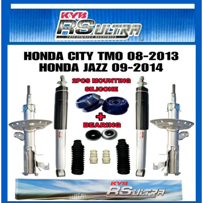 KYB RS ULTRA ABSORBER FRONT / REAR HEAVY DUTY HONDA CITY GM2 TMO ( 08-2013 ) ~ JAZZ GE GG TFO ...