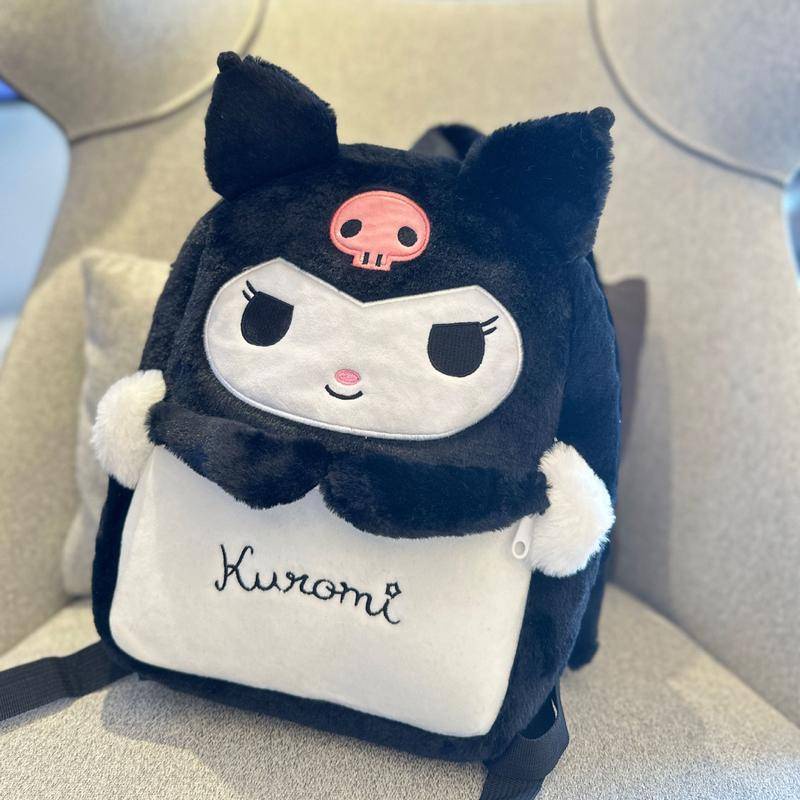 Melody plush backpack Hello kitty plush bag kuromi bag Kids bag ...