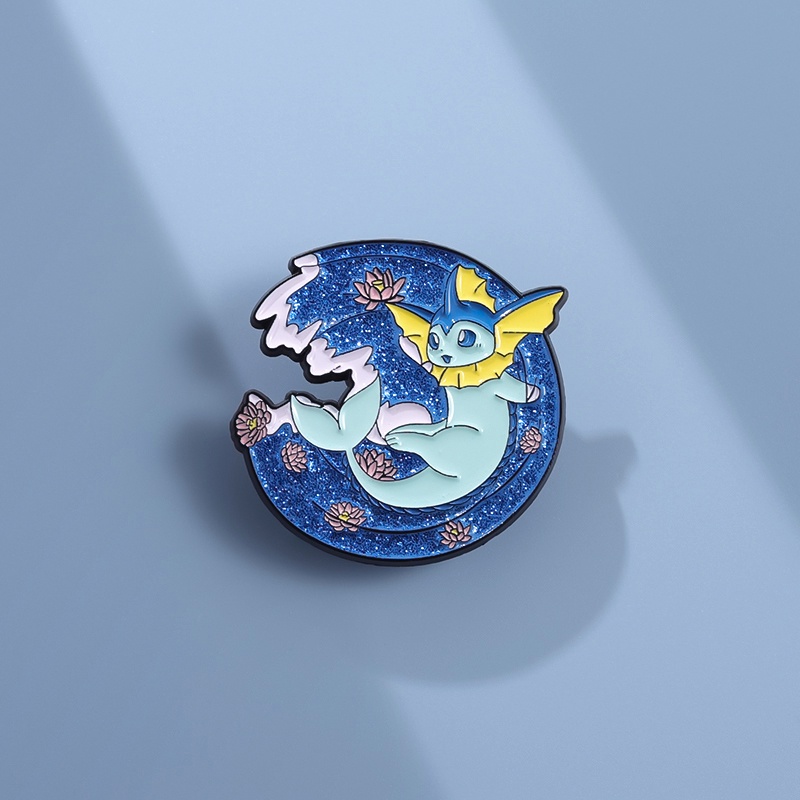 Anime Pocket Monster Enamel Pins Brooches Pokemon Water Elf Brooch ...