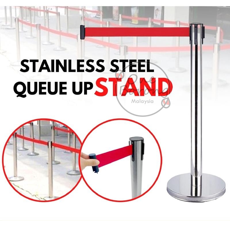 Heavy Duty Stainless Steel Queue Up Stand Retractable Belt Q-Up Pole ...