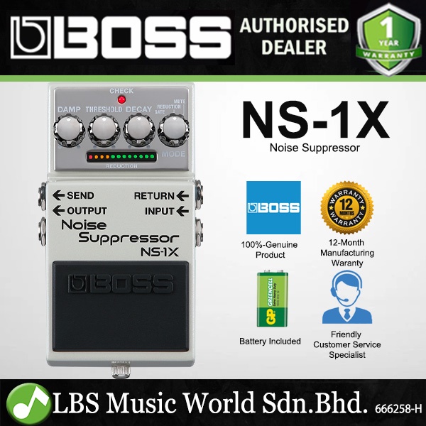 Boss NS-1X Noise Suppressor Effect Pedal for Guitar and Bass (NS1X NS ...