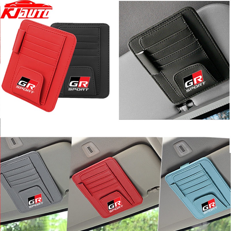 Toyota GR Sport Gazoo Racing Leather Car Sun Visor Card Pen Holder ...