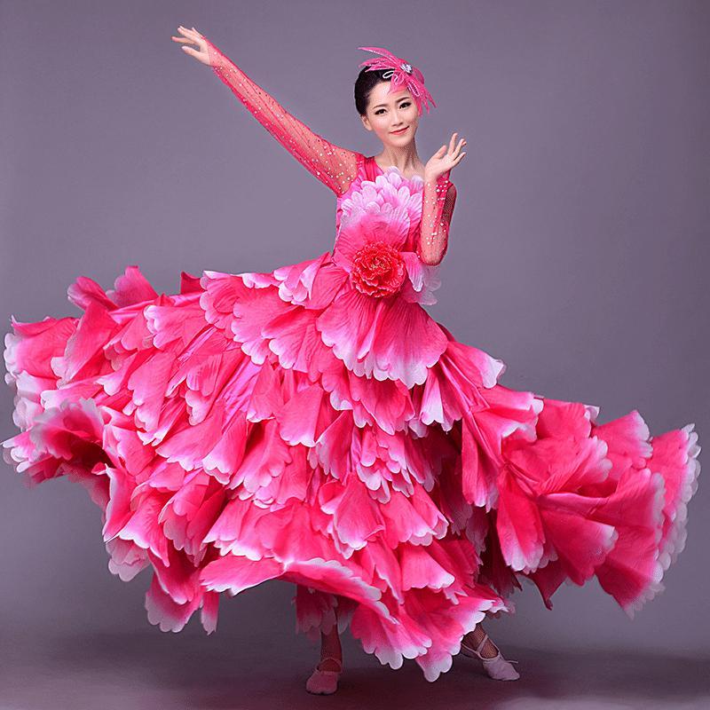 Flower blooming dance performance dress women's new atmospheric opening ...