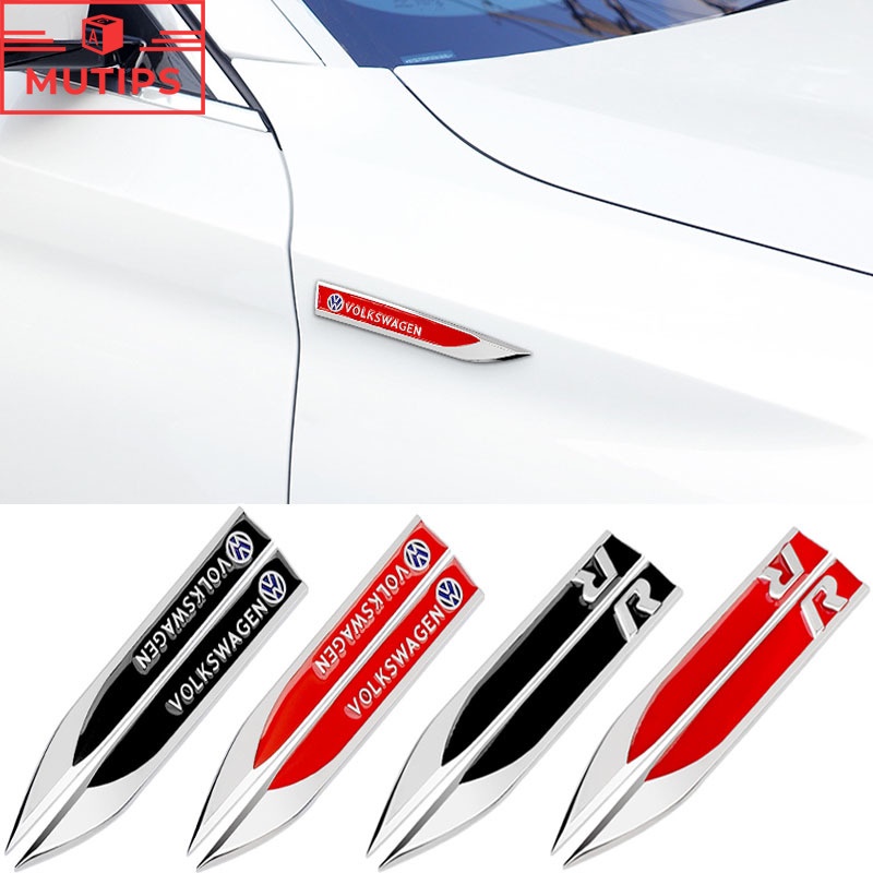 Volkswagen 2PCS 3D Metal Car Logo Blade Fender Side Label sticker ...