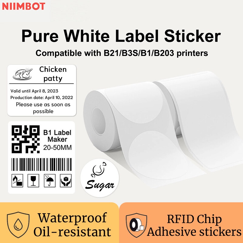 Niimbot B21/B1/B203/B3S Label Machine Printing Paper Thermal Label Paper Sticker Paper Sticker ...