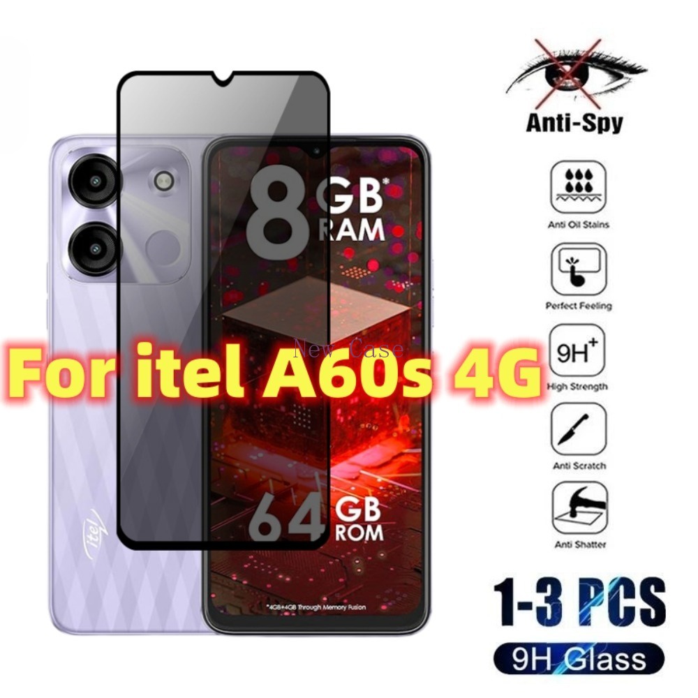 1-3Pcs Privacy Anti Spy Full Screen Protector Tempered Glass For Itel A60s A 60S ITELa60s 4G ...