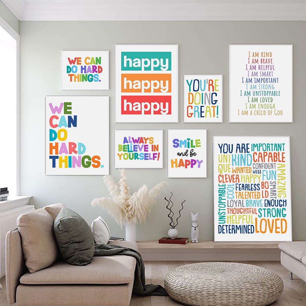 （With Frame）Positive Kid Classroom Wall Pictures Inspirational Poster ...