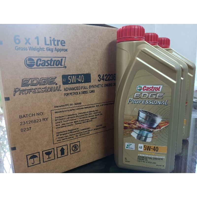 (100% ORIGINAL) 5W-40 CASTROL EDGE PROFESSIONAL 5W40 SN A3 Fully Synthetic 1L | Shopee Malaysia