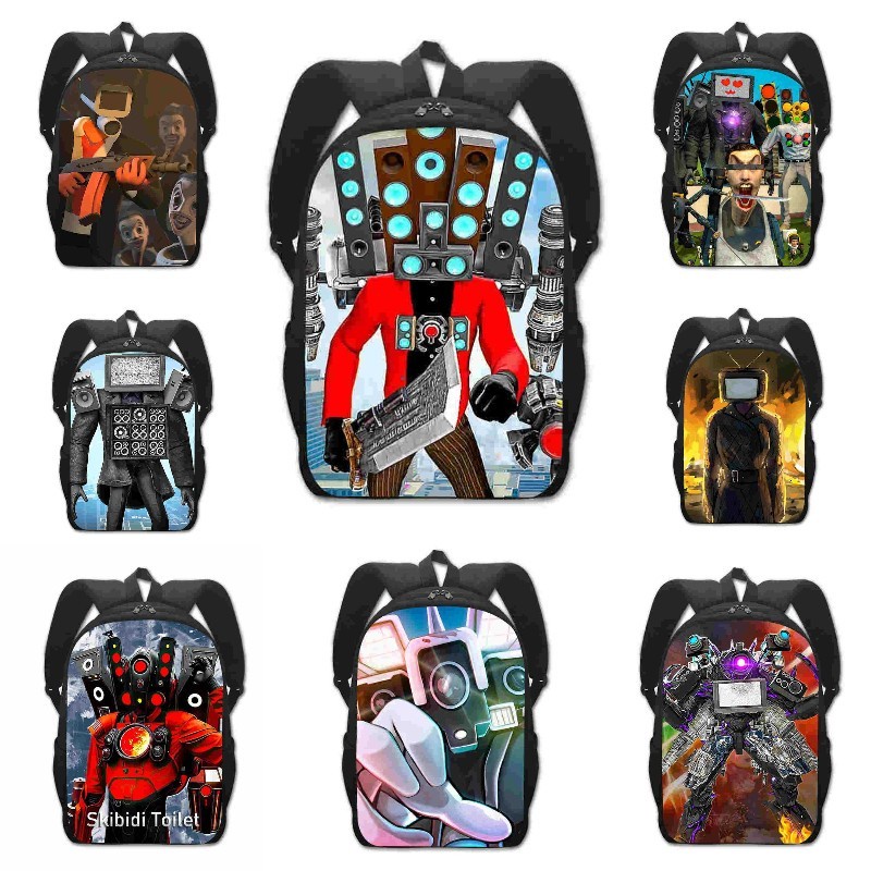 Skibidi Toilet School Bag 3D Cartoon Kids Backpack Lightweight ...