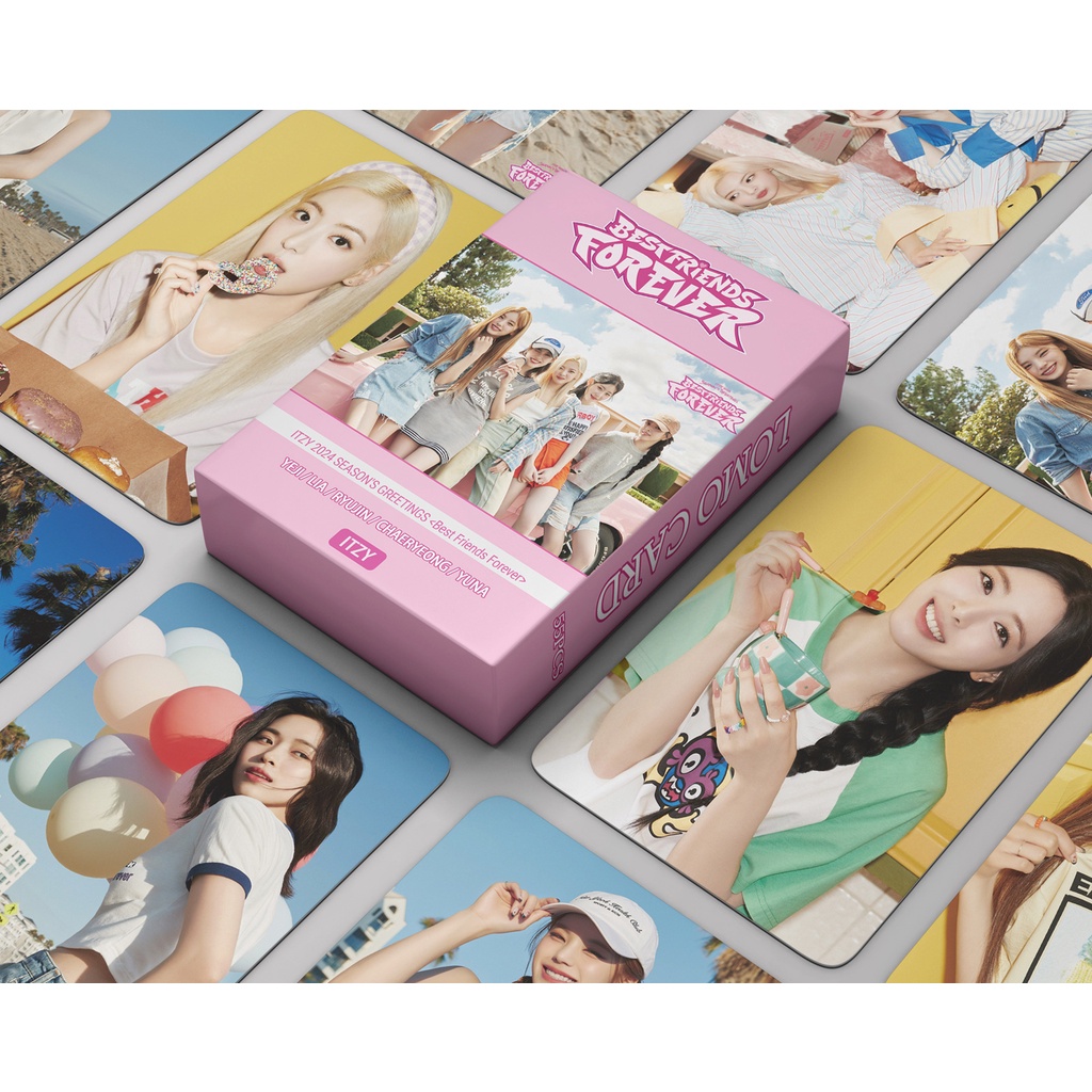 ITZY BEST FRIENDS FOREVER 2024 Season's Greetings Photocard Sugar-holic & Crazy in Love Lomo ...