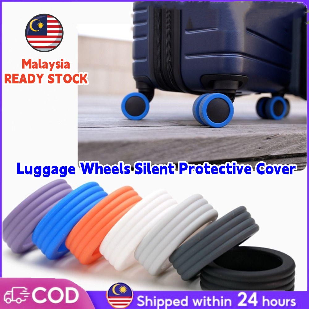 【Ready Stock】8PCS/Set Luggage Wheels Protector Rings/Silicone Luggage ...