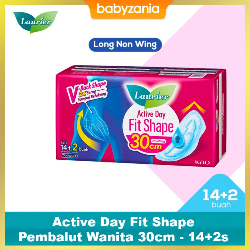 Laurier Active Day Fit Shape Non Wing Sanitary Napkins 30 cm - 14+2s ...