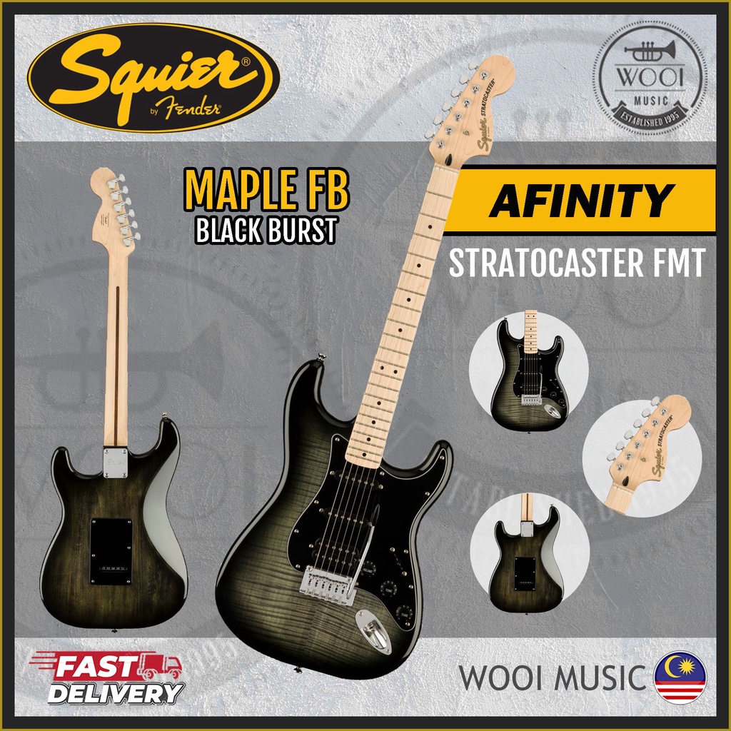Squier Affinity Series HSS Stratocaster FMT Electric Guitar with Maple ...