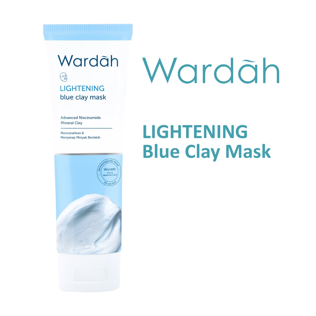 Wardah Lightening Blue Clay Mask Original Halal Skincare 50g | Shopee ...