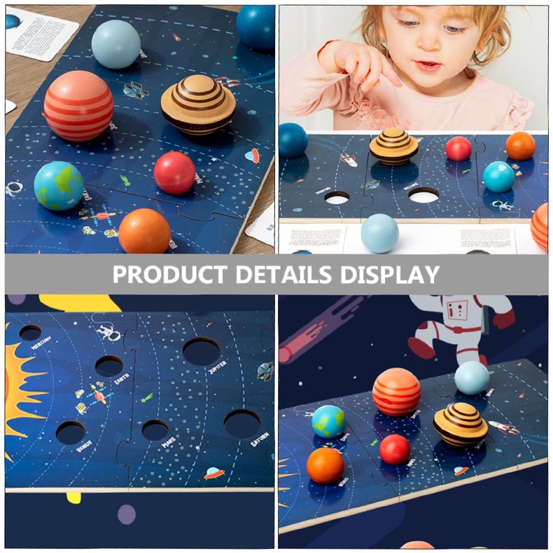 1 Set of 8 Planet Cognition Wooden Puzzle Solar System Jigsaw Planet ...