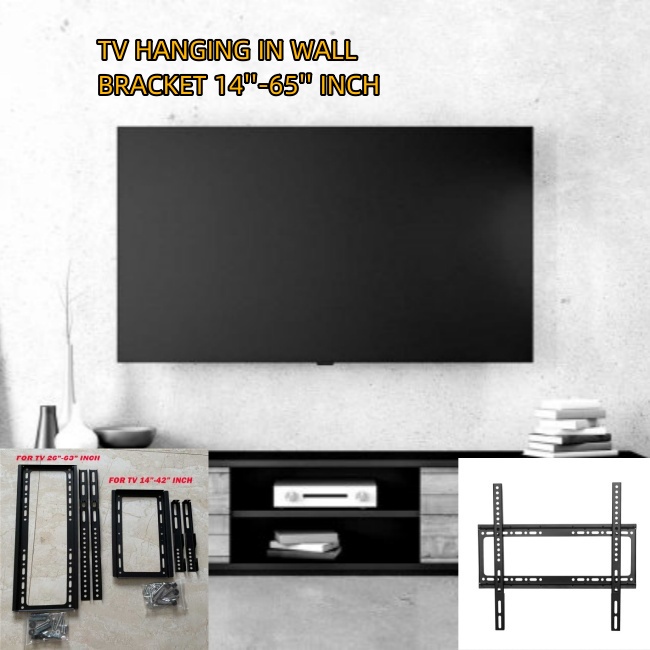 GANTUNG TV BRACKET (KAKI BESI) TV WALL MULTI BRACKET 14''-42"/26"-63 ...