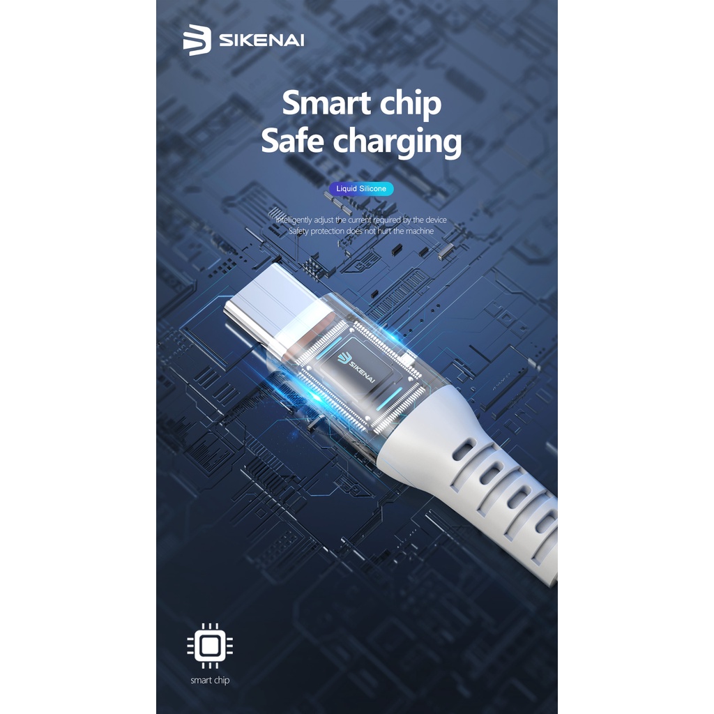 SIKENAI Y3 Type-C to Type-C 100W Data Cable Fast Charging With Smart ...