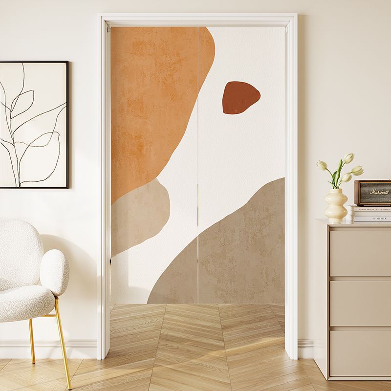 Morandi Door Curtain Partition Curtain Household Perforation-Free ...