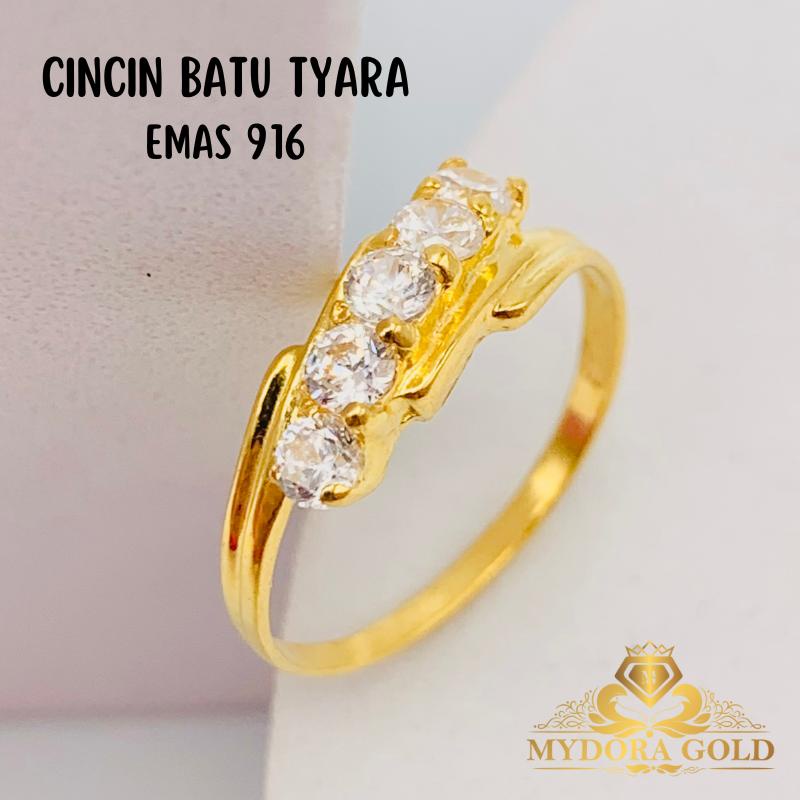 MYDORA Cincin Batu Tyara | EMAS 916/22K | Shopee Malaysia