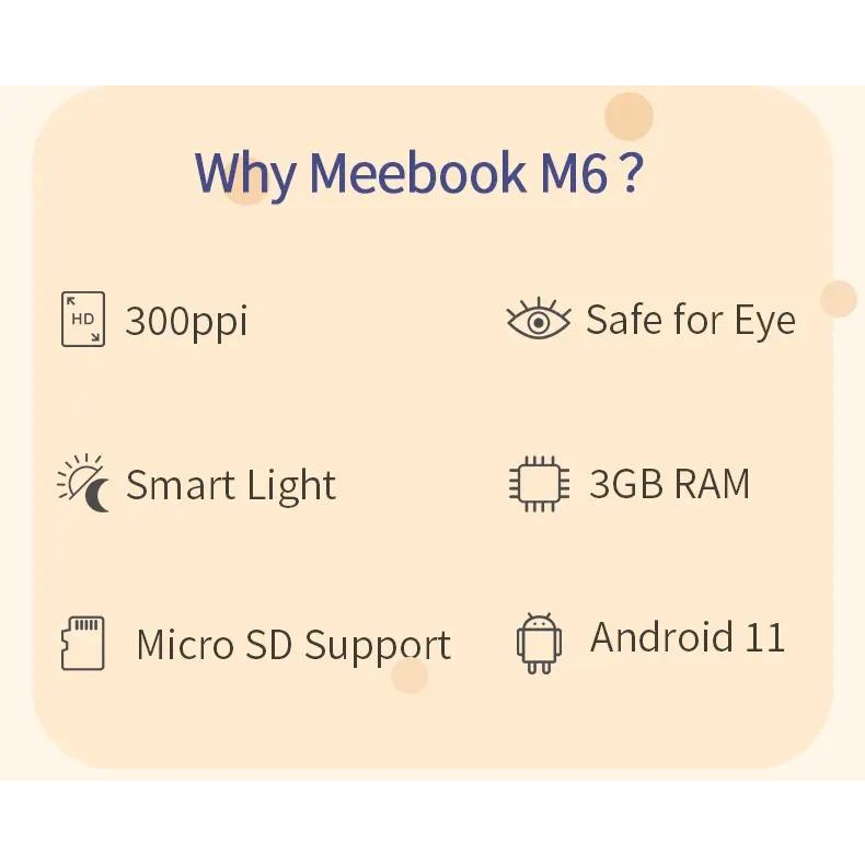 Original Meebook M6 E-book Reader 6 inch E-ink 300PPI Screen Ereader ...