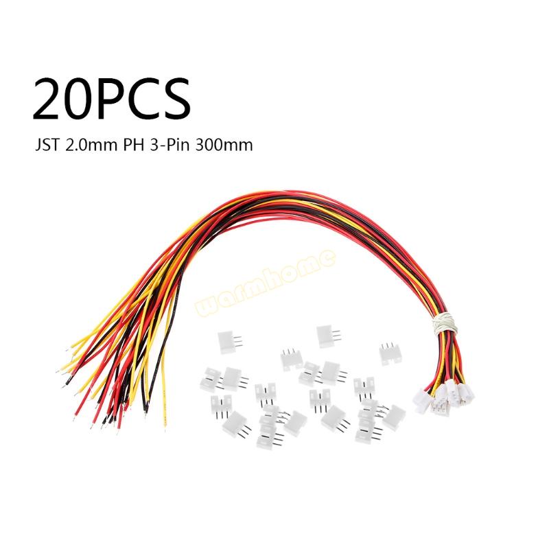 ACG 20 SETS Mini Micro JST 2 0 PH 3-Pin Connector plug with Wires Cables 300MM | Shopee Malaysia