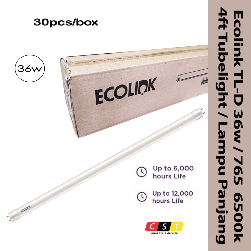 Ecolink TL-D 36w / 765 6500k 4ft Tubelight / Lampu Panjang [30 pcs/box ...
