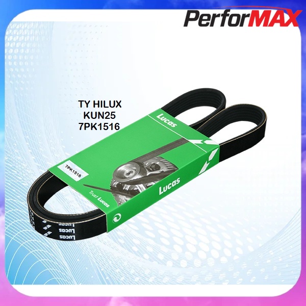 LUCAS FAN BELT FOR TOYOTA HILUX KUN25(7PK1516) / REVO GUN125(7PK2050 ...