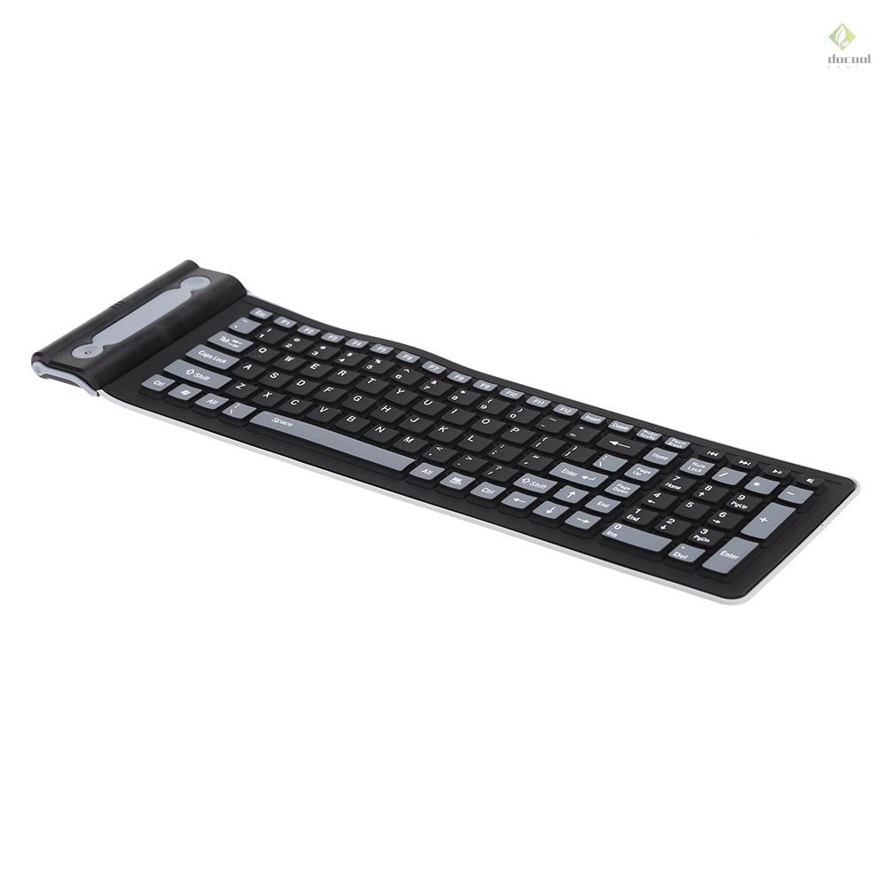 2.4G Wireless Keyboard 107 Keys Portable Folding Soft Silicone ...