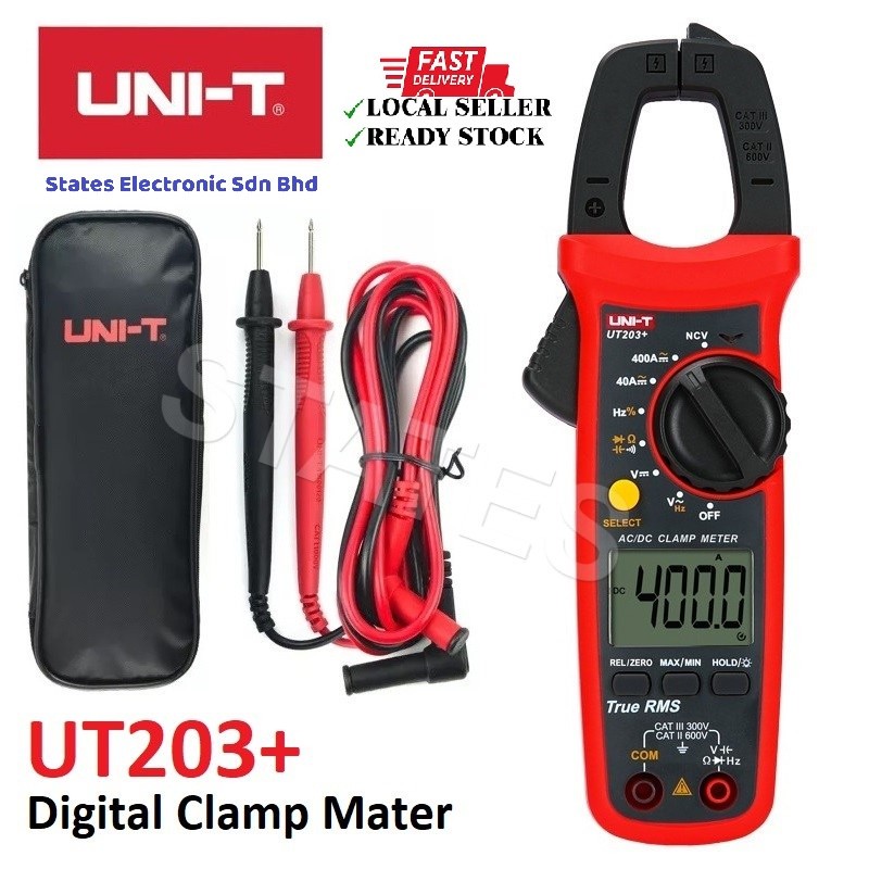 UNI-T UT203+ True RMS Digital Clamp Multimeter DC AC Current Voltmeter | Shopee Malaysia