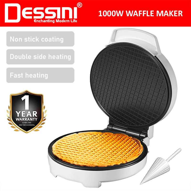 DESSINI ITALY Double Sided Ice Cream Cone Maker Egg Roll Pizza Waffle ...