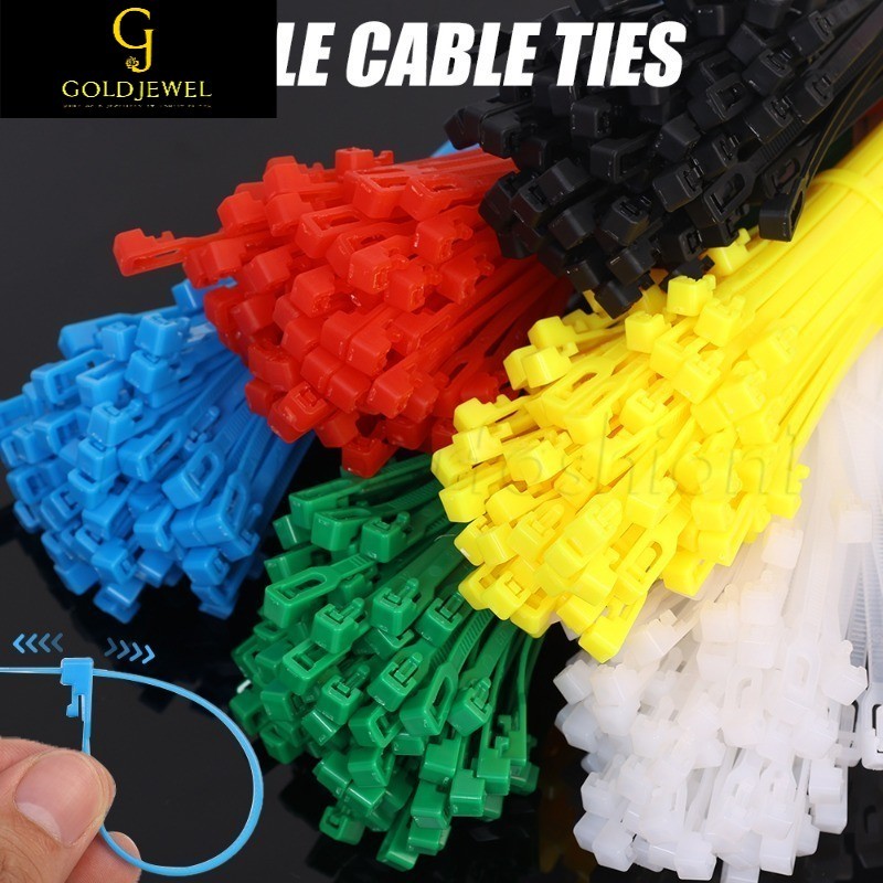 [MJ] Plastic Nylon Cable Zip Ties - Wire Wrap Organizer - Reusable ...