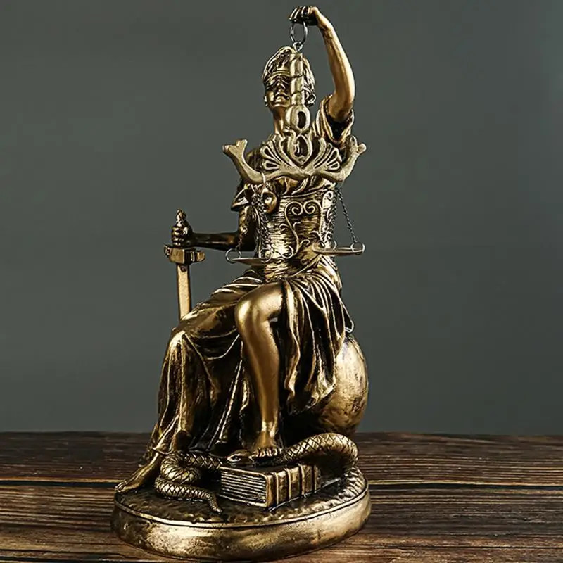 Resin Sculpture Blind Lady Justice Themis Justitia Statue Greek ...