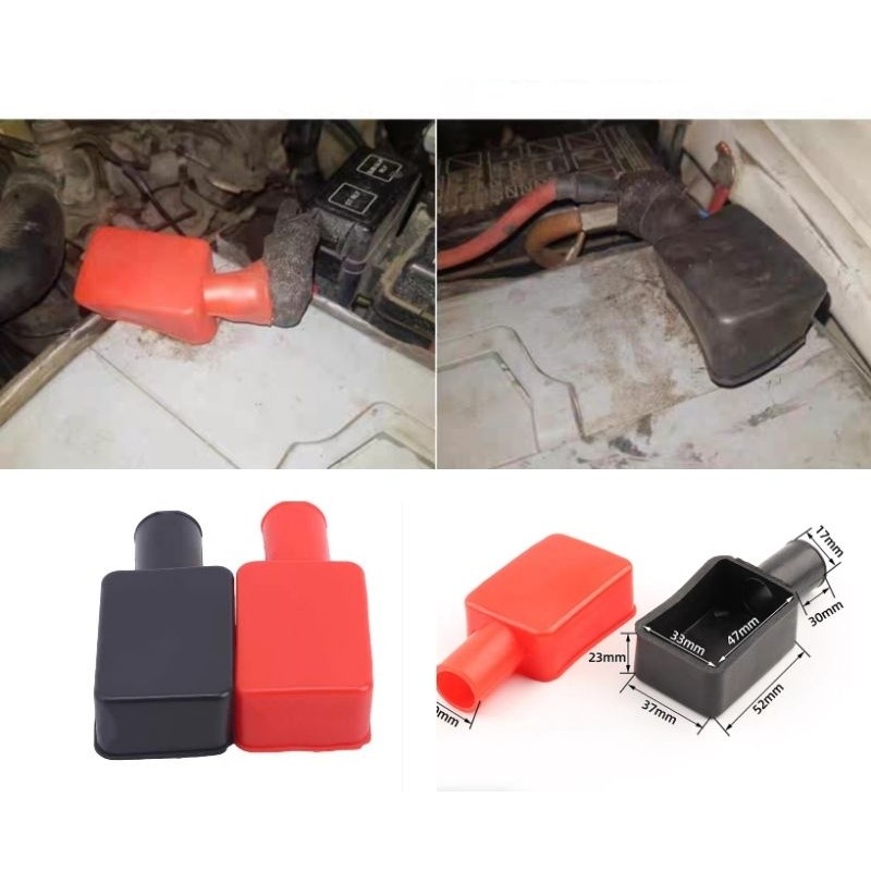 1pair Battery Terminal Cover Protector Positive Negative car Battery ...