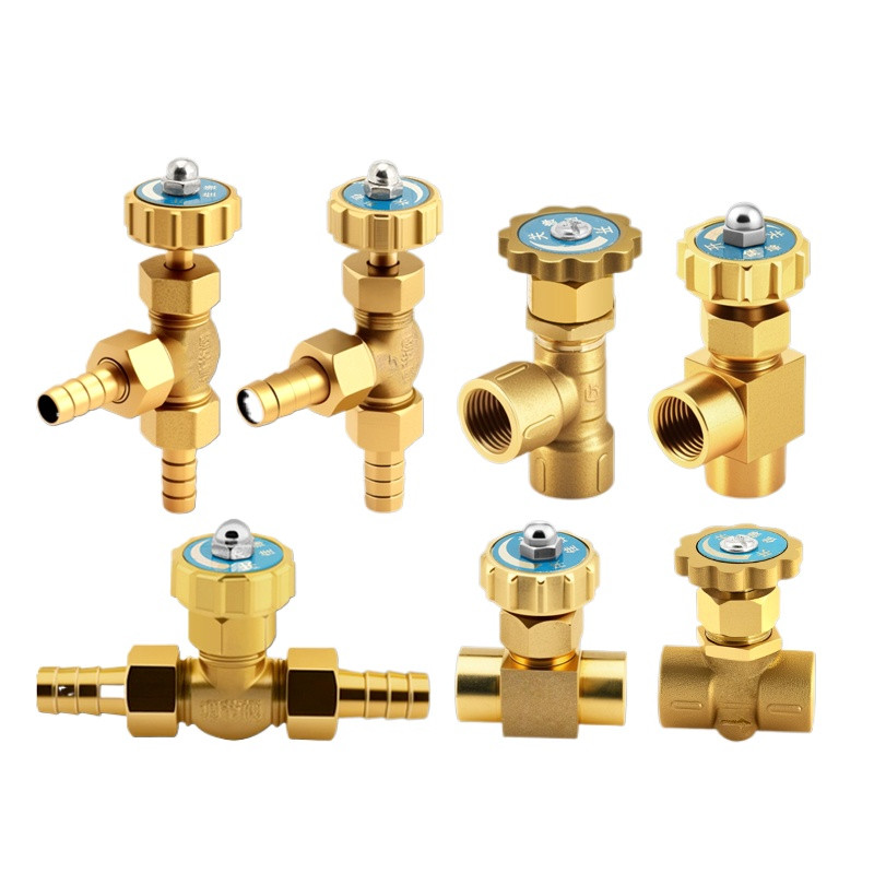 [ZDD] Brass Needle Valve 2 Points Right Angle Valve Switch 8/10mm Flow ...
