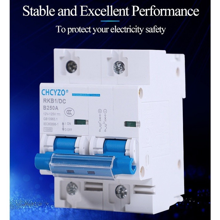 1pole 2pole DC MCB 12V 24V 100V Battery Circuit Breaker Electric Car ...