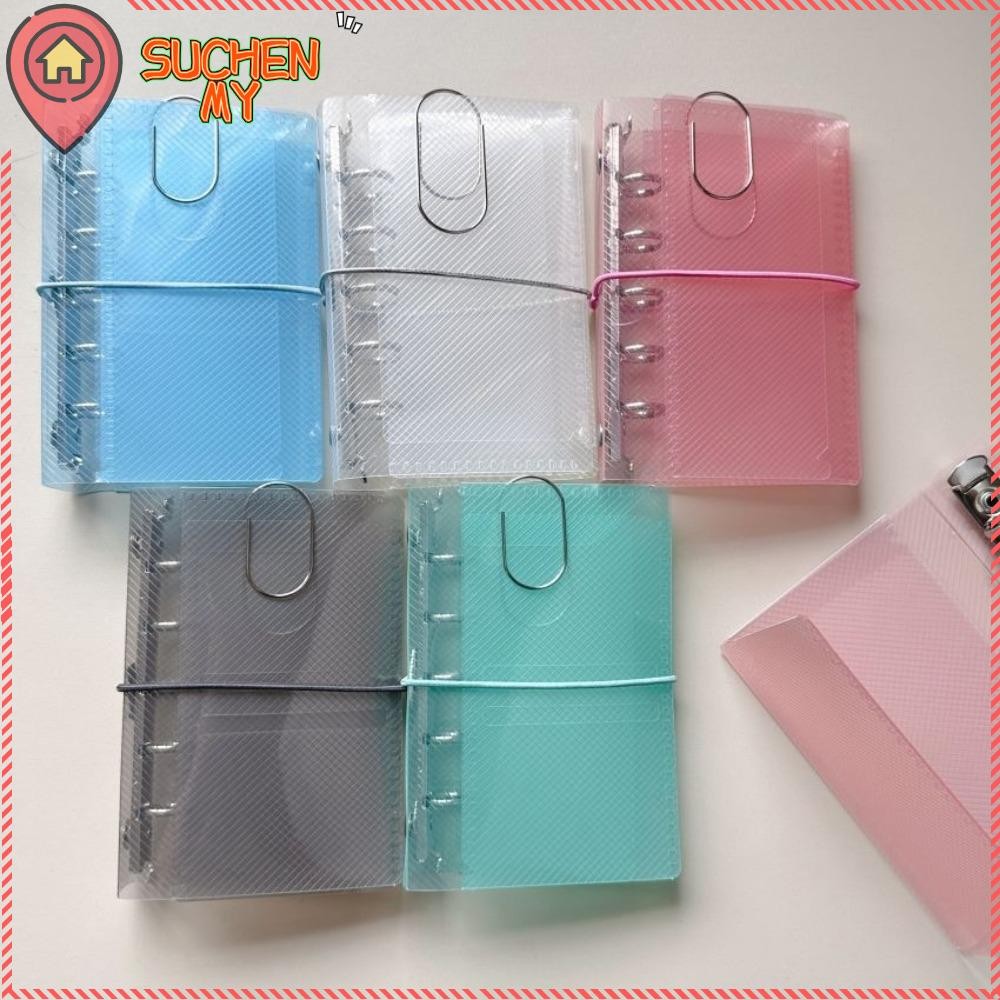 SUCHENMY Tri-fold Binder Notebook, PVC Twill Notebook Cover, Ins M5 Transparent Storage Bag ...