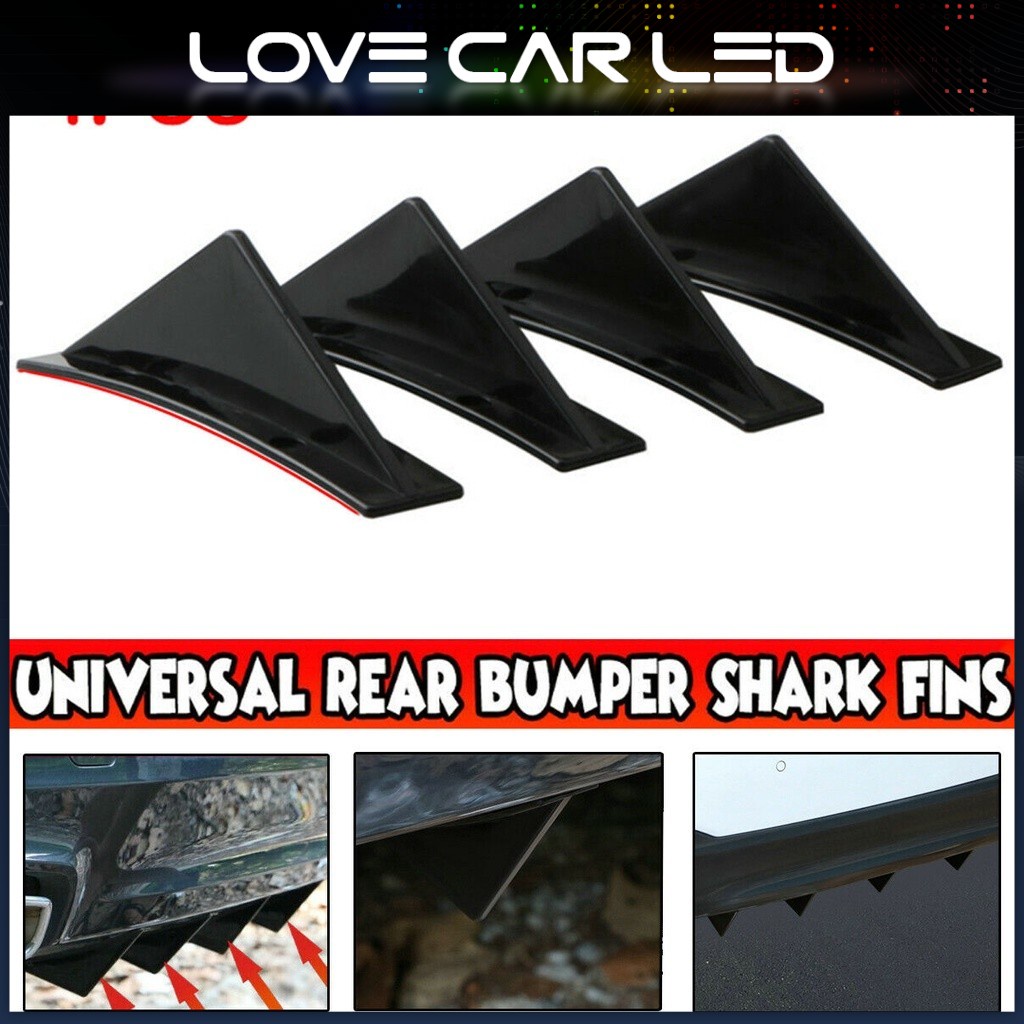 Carbon Fiber Rear Diffuser Shark Fins Bumper Lip Splitter Kit Spoiler ...