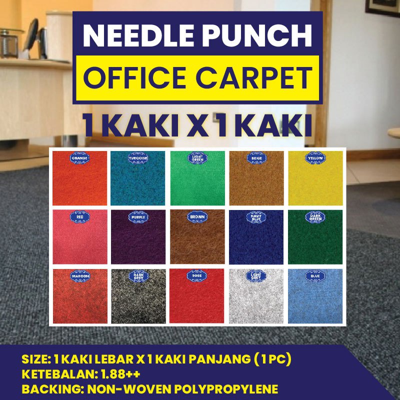 [1m x 1.83m] MERAH, HIJAU, PUTHE,HITAM,Needle Punch Carpet /Prima RIb ...