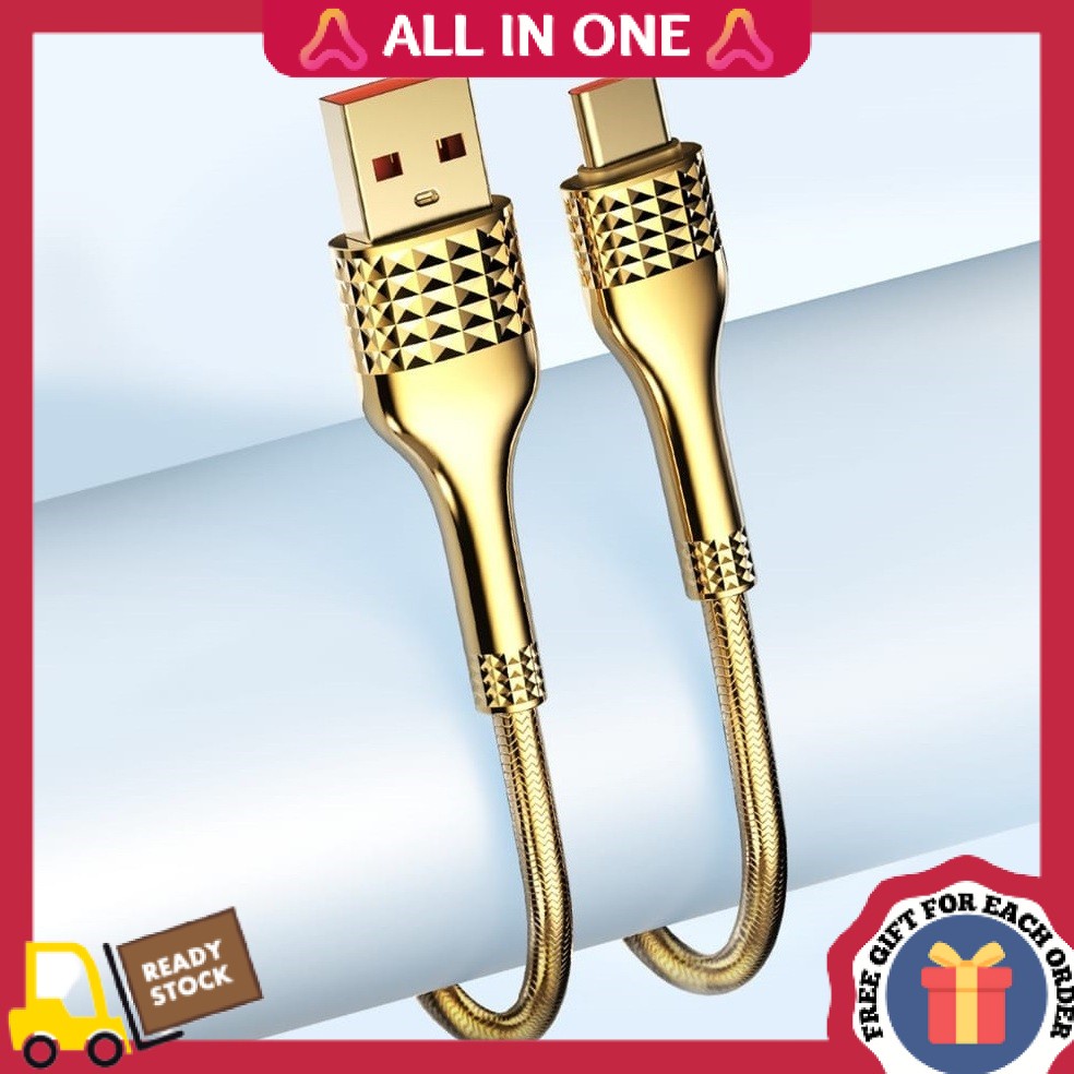 Golden Turbo Fast Charge Cable Golden Cable Type C Lightning IOS ...