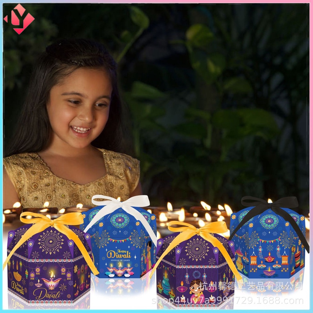 Diwali Gift Boxes Deepavali Hex Candy Cookies Box Party Gift Wrapping ...