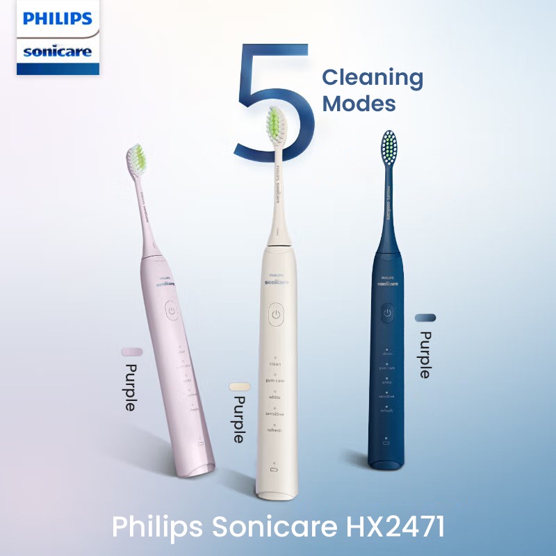 New Edition Philips Sonicare HX2471 3200 Series Rechargeable Sonic Toothbrush 5 Clean Modes ...