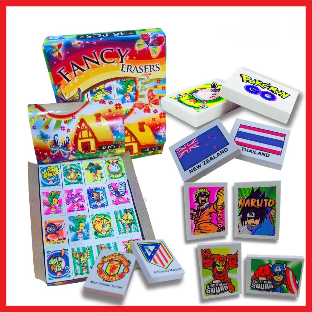 [Super SaverS] Fancy Eraser 48 pcs 1 box Pokemon Go Eraser Football ...