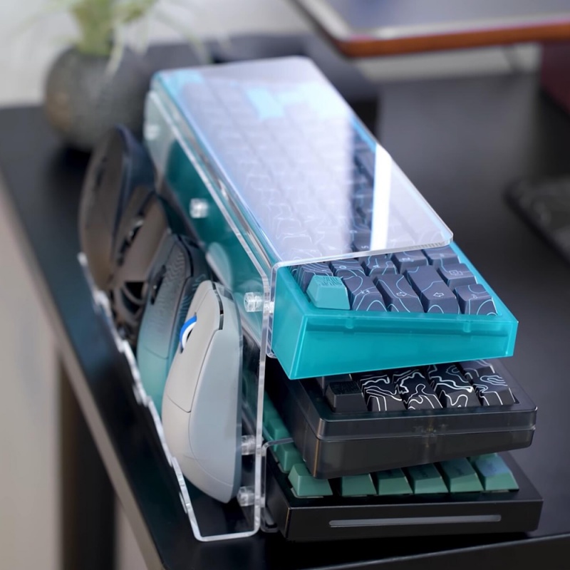 Keyboard Mouse Desktop Organizer Acrylic 3 Tier Stand Frame Shelf ...