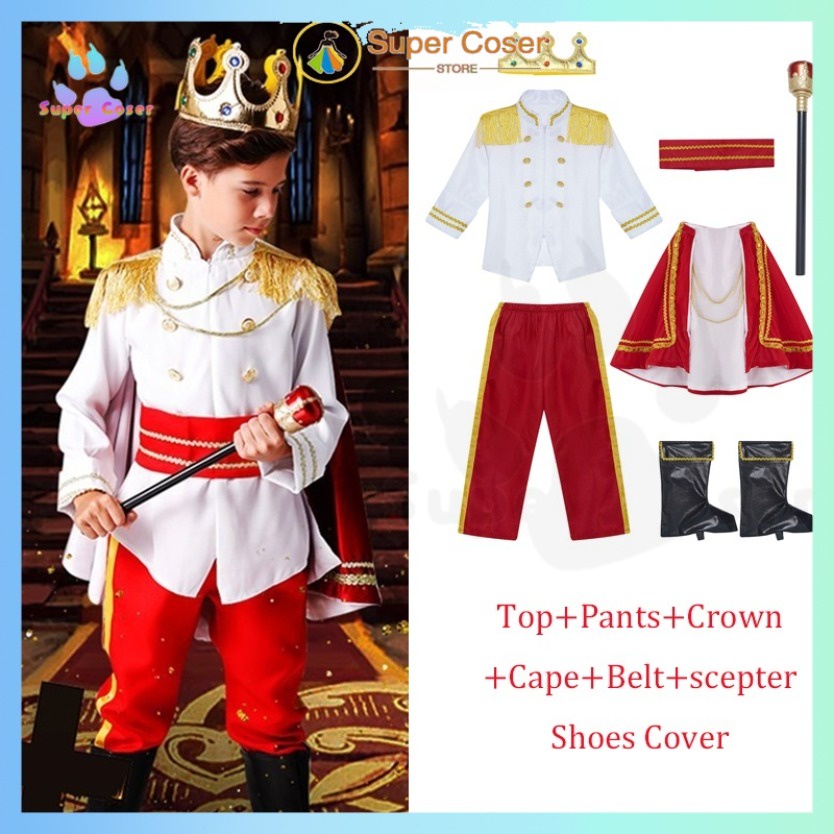【7 Piece/Set】Halloween Prince Costume for boys Cosplay Halloween ...