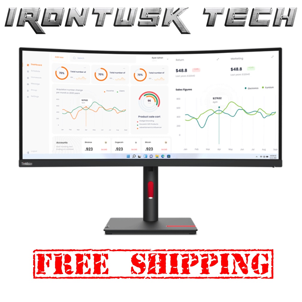 THINKVISION T34w-30 34" CURVED 21:9 TYPE-C MONITOR - FREE SHIPPING ...